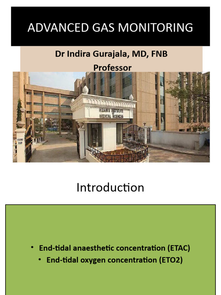 Anaesthesia Gas Monitoring | PDF | Anesthesia | Clinical Medicine