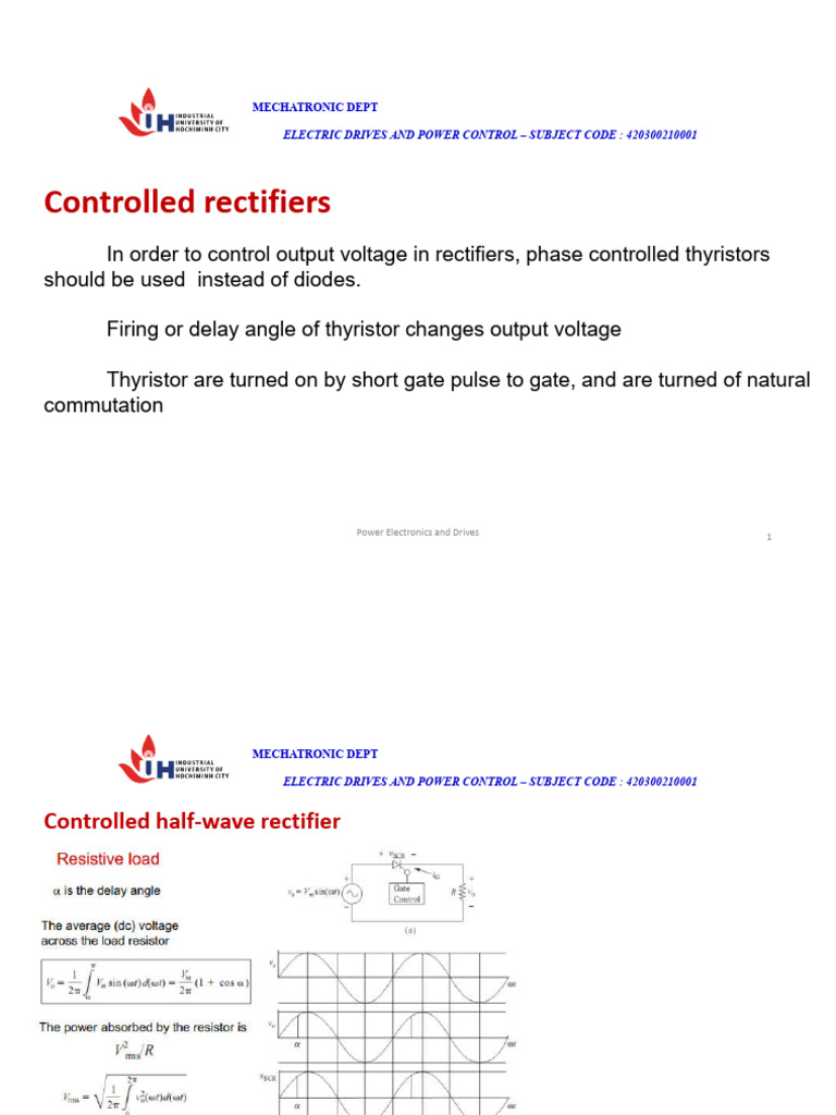 The Controlled Recrifiers | PDF | Rectifier | Power Electronics