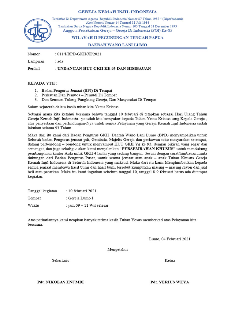 Gereja Kemah Injil Indonesia | PDF