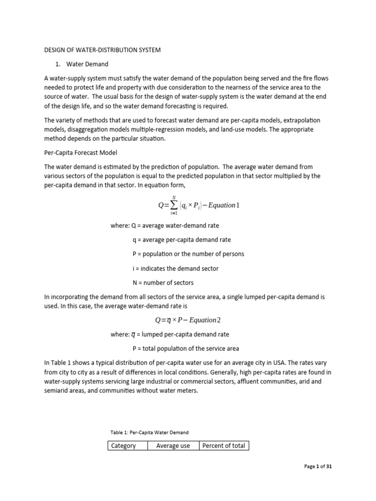 11 Design of Water Distribution System Wo Assignment | PDF | Pipe ...