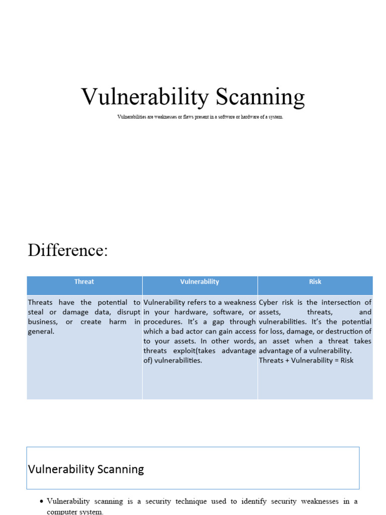 Vulnerability Scanning | PDF | Port (Computer Networking) | Vulnerability (Computing)