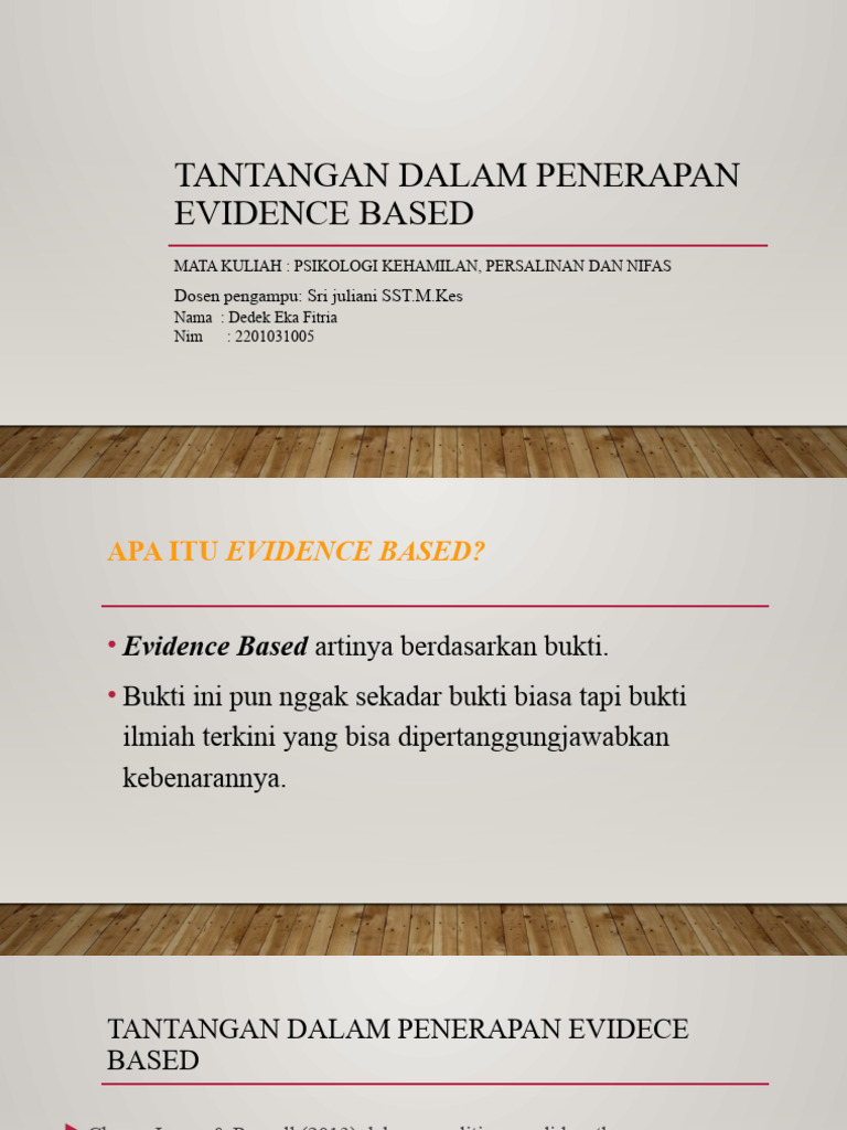 Tantangan Dalam Penerapan Evidence Based | PDF