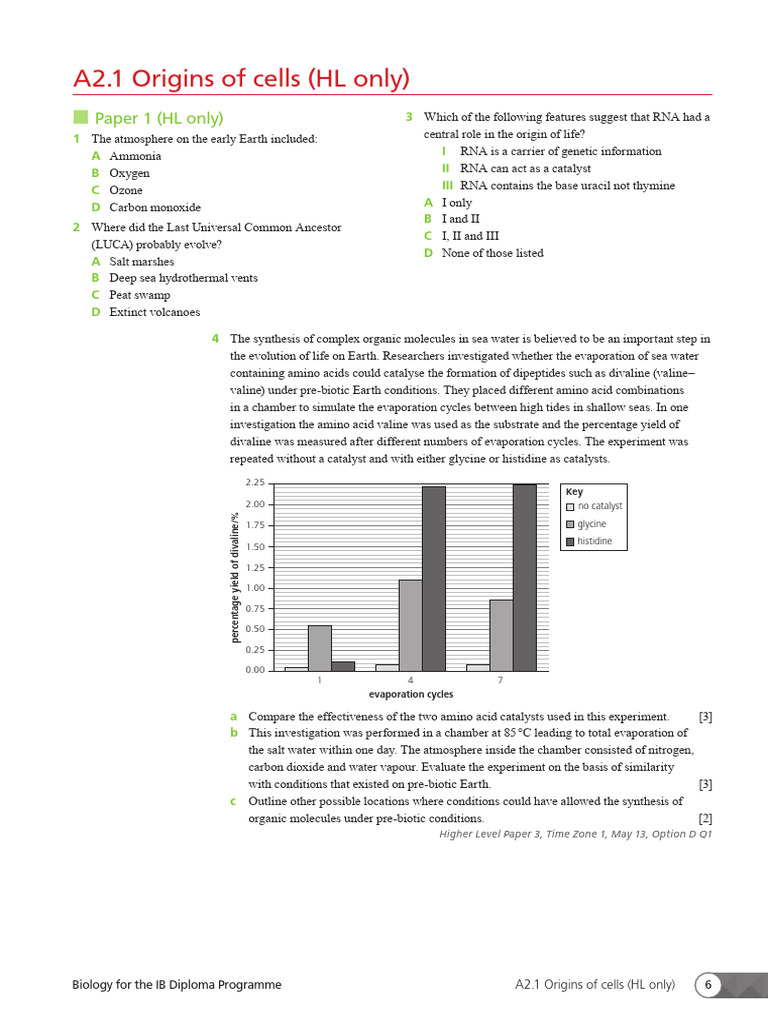 Origins of Cells: IB Biology HL | PDF | Dna | Abiogenesis