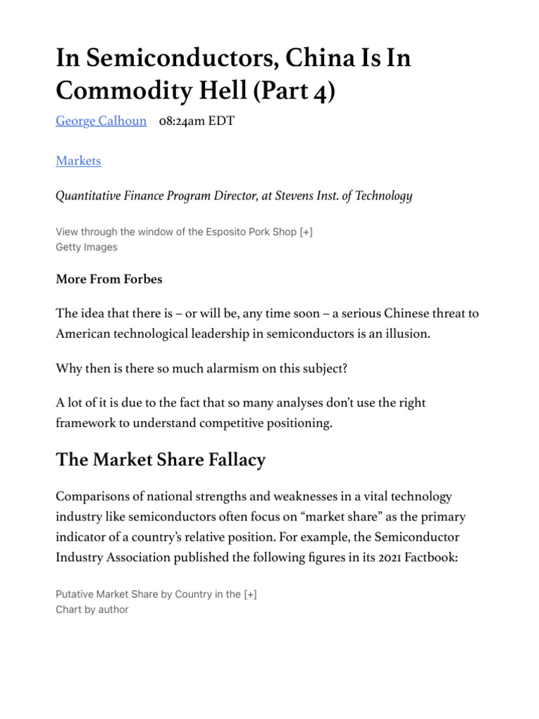 In Semiconductors, China Is in Commodity Hell (Part 4) | PDF | Graphics Processing Unit | Intel