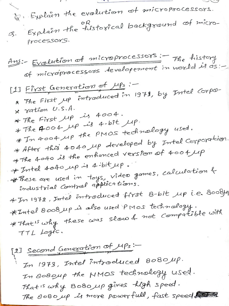 Evolution of Microprocessors - History of Microprocessors | PDF
