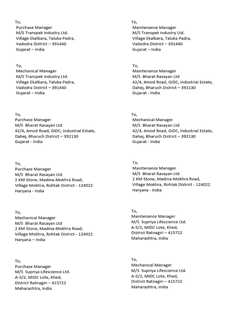 Sample Address - Copy 109 | PDF