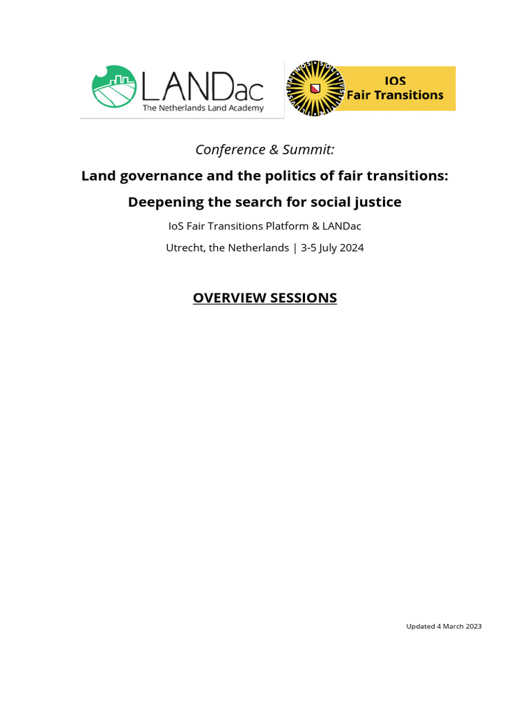 Overview Sessions IoS FT LANDac Conference Summit 2024 1 | PDF ...