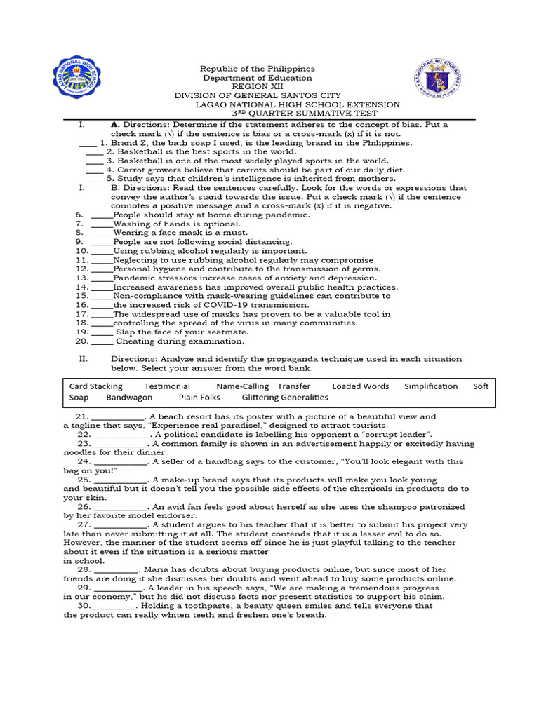 3rdQ Summative8 | PDF
