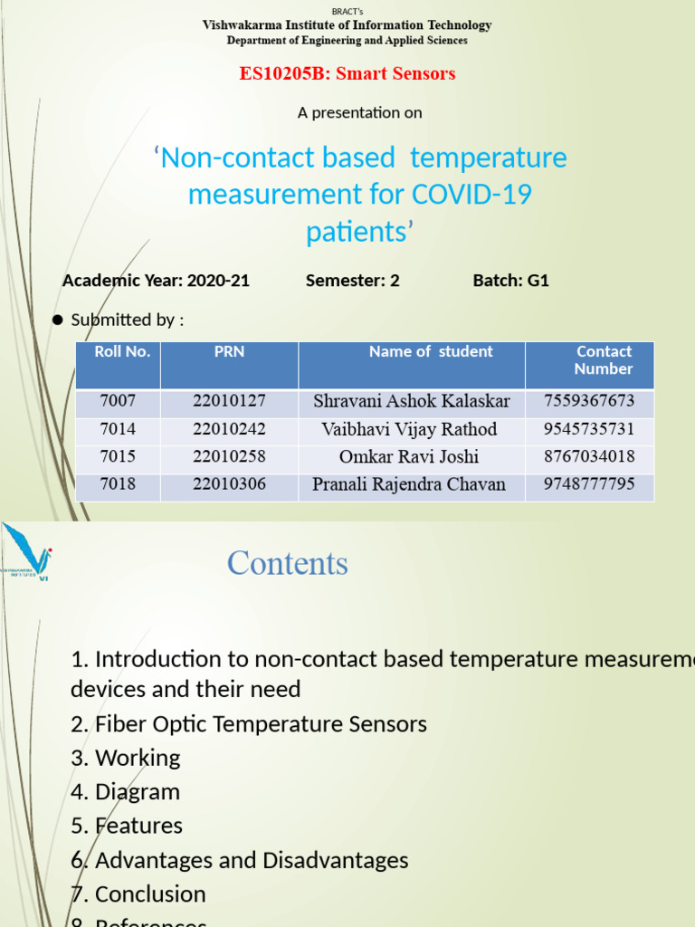 Non Contact Based Temp Measure Sen | PDF | Thermometer | Sensor