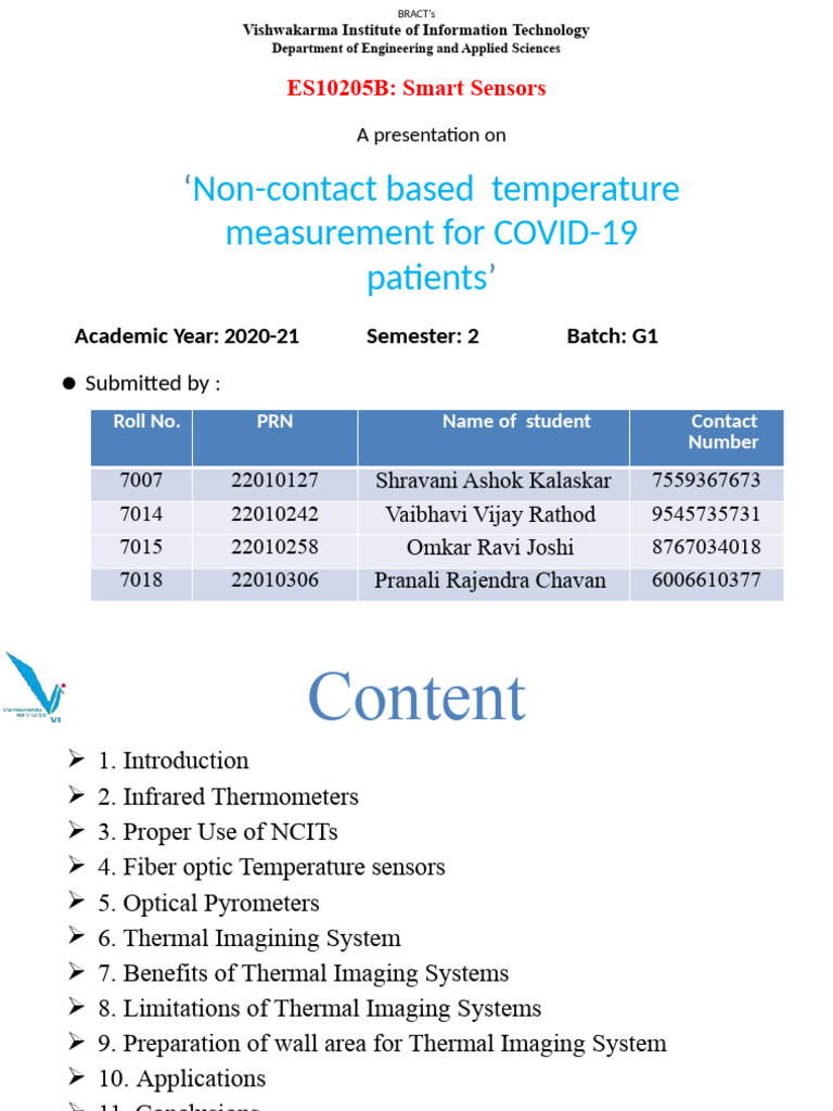 Non Contact Based Temp Measure Sen1 | PDF | Thermography | Infrared