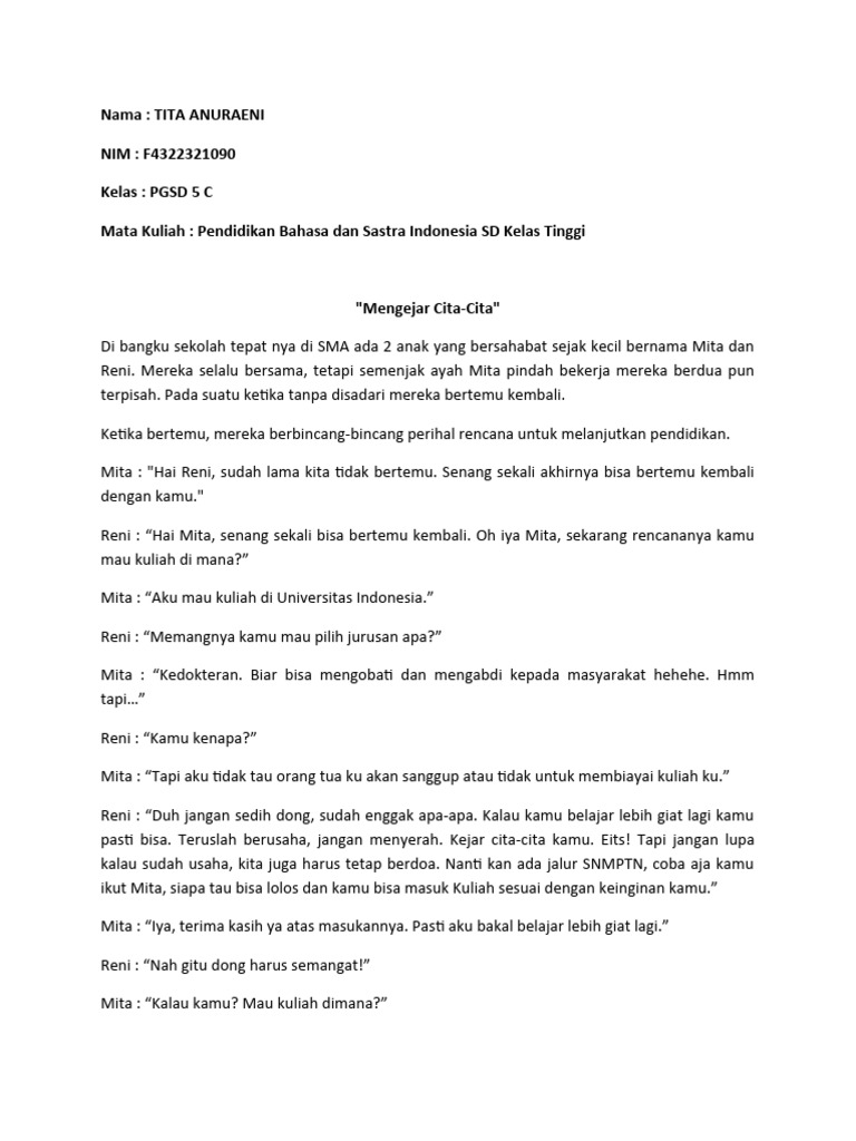 Tugas Naskah Drama PBSI Tita Anuraeni | PDF