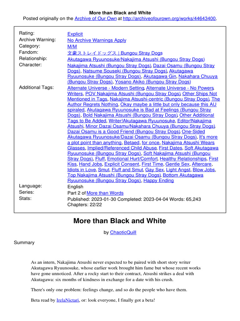 More Than Black and White | PDF