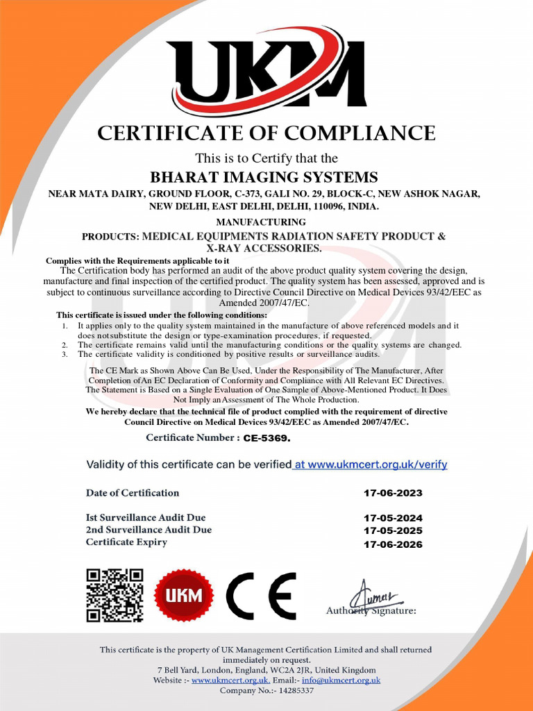 Basic Certificate | PDF | Medical Device | Quality Management System