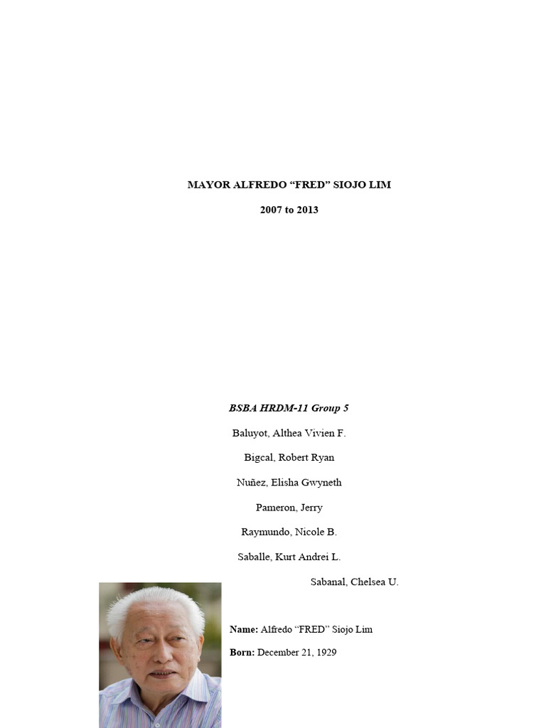 Mayor Lim | PDF | Manila | Infrastructure