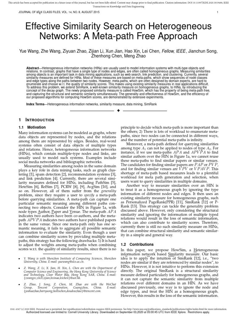 Tkde 2020 3019488 | PDF | Theoretical Computer Science | Applied Mathematics