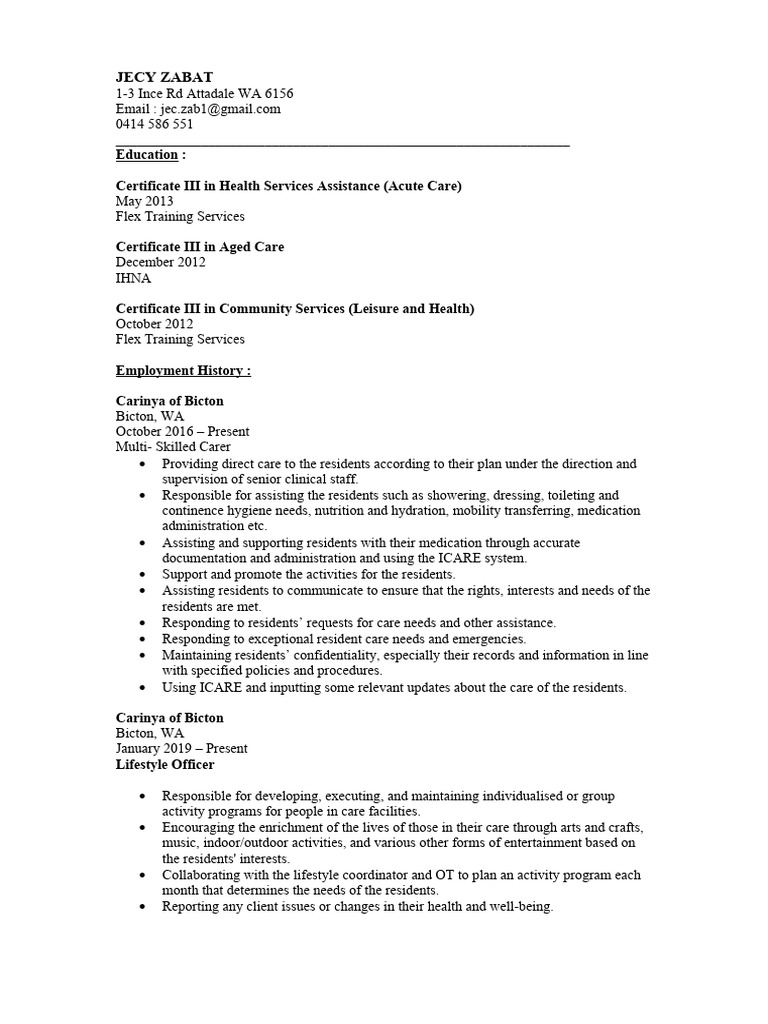 JA Resume 2023-3 | PDF | Nursing | Health Sciences