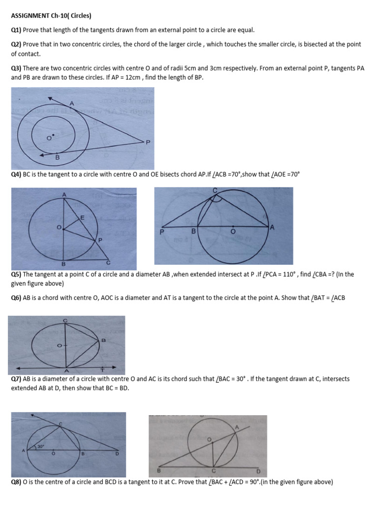 ch10 Extra Questions | PDF | Circle | Triangle