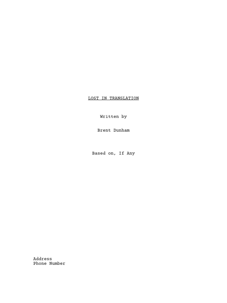Lost in Translation | PDF