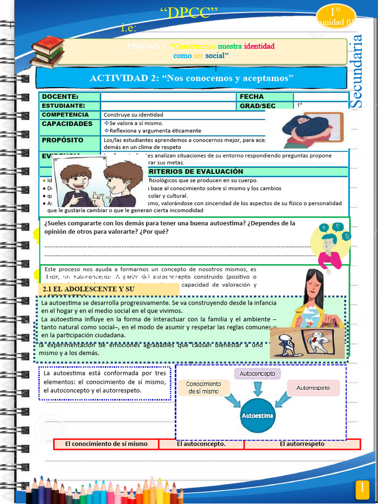 1° DPCC - Actv.02-Exp.1 2023. | PDF | Autoestima | Autoconcepto