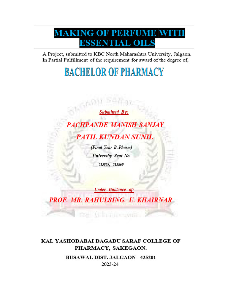 Final Project MANISH | PDF | Perfume | Essential Oil