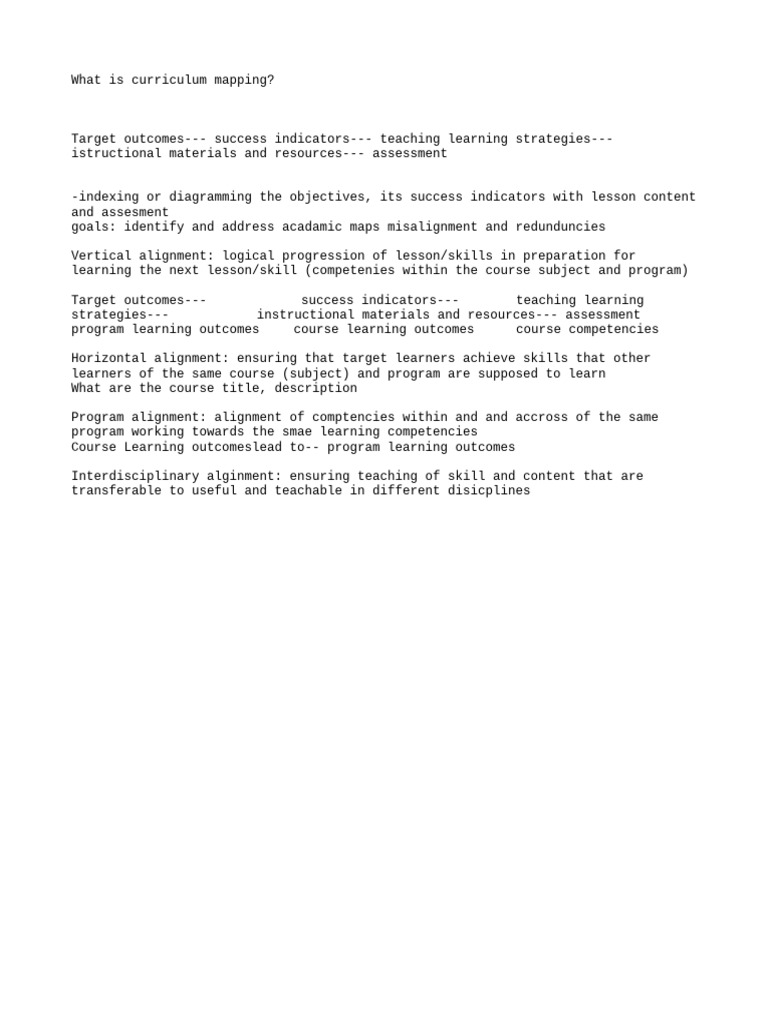Curriculum Mapping Pdf