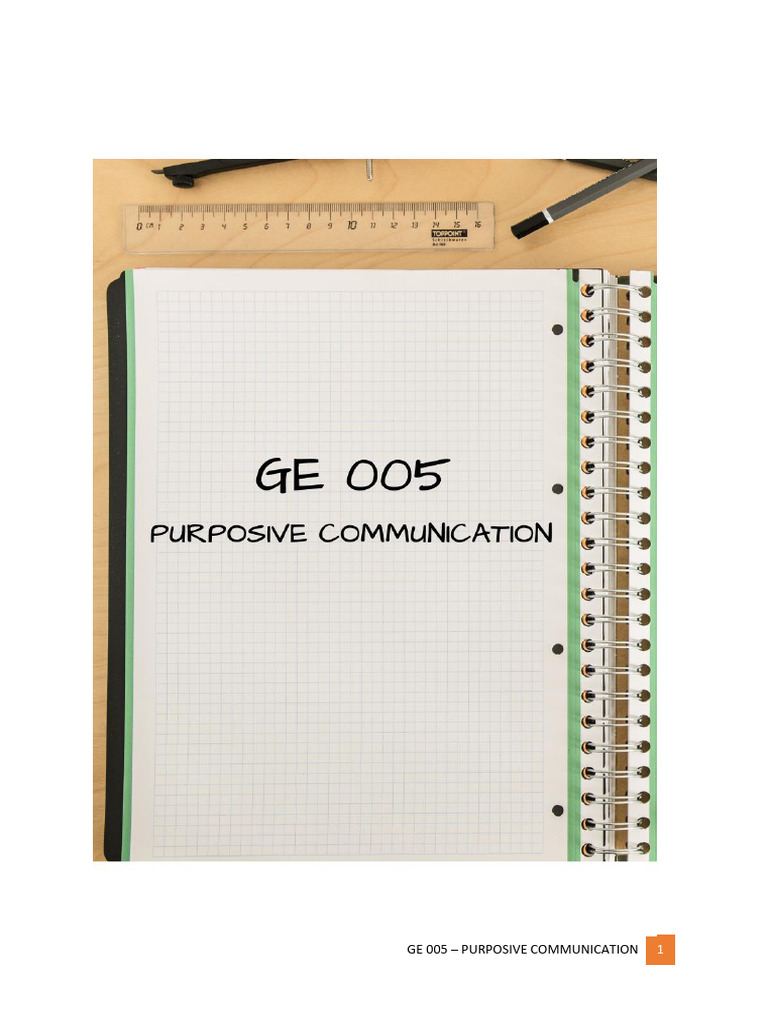 Module 1 GE 005 Purposive Communication | Download Free PDF | Communication | Nonverbal ...
