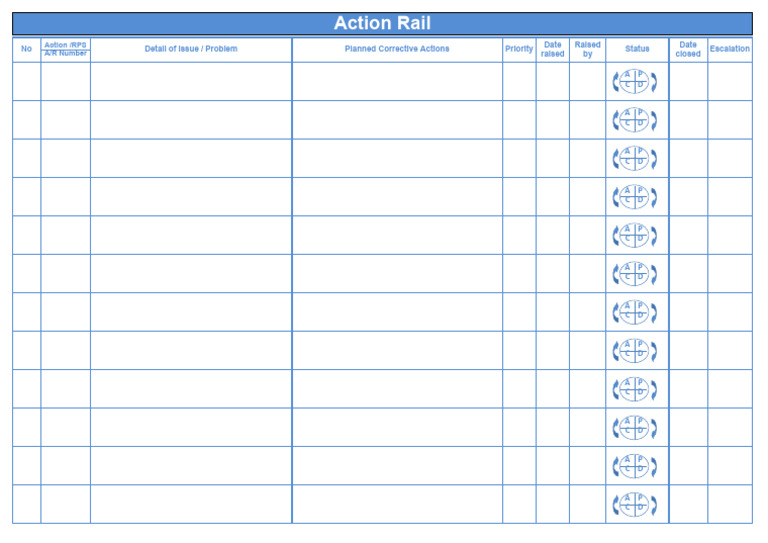 Action Rail Issue Tracking Log | PDF