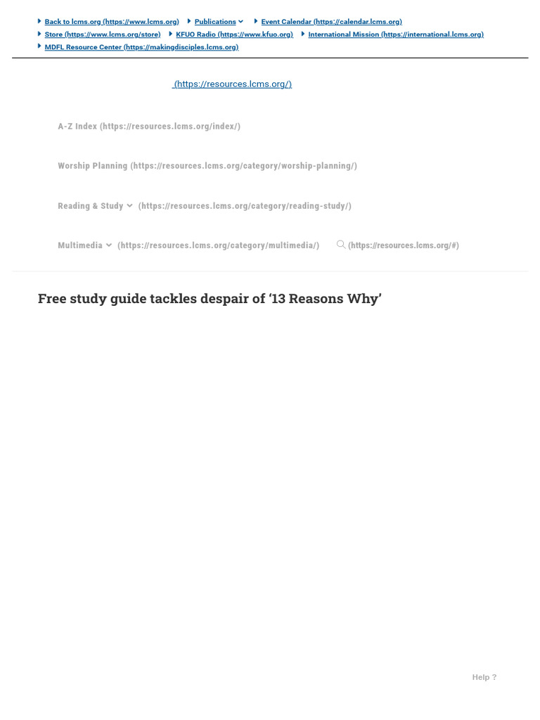 Free Study Guide Tackles Despair of 13 Reasons Why' | PDF | Love | Hope