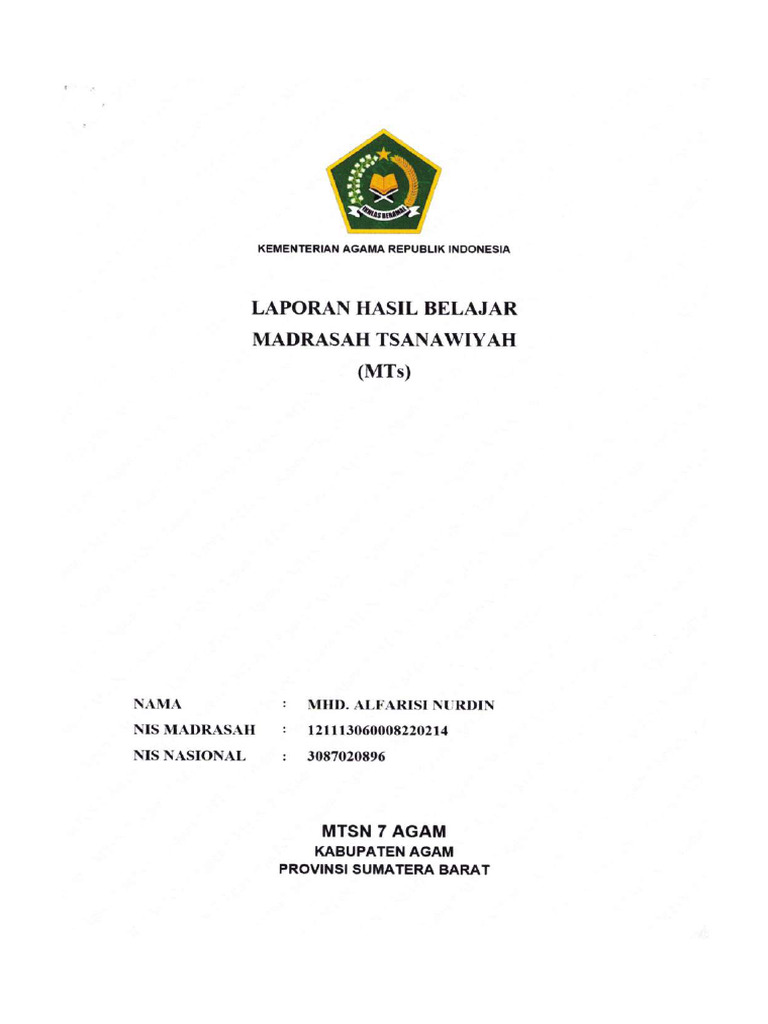 Raport MTs MHD - Alfarisi - Nurdin - SMT - IX.2 - GENAP - 2022 - 2023 | PDF