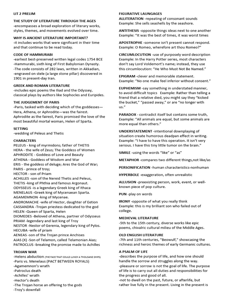 Lit 2 | PDF | Helen Of Troy | Hector