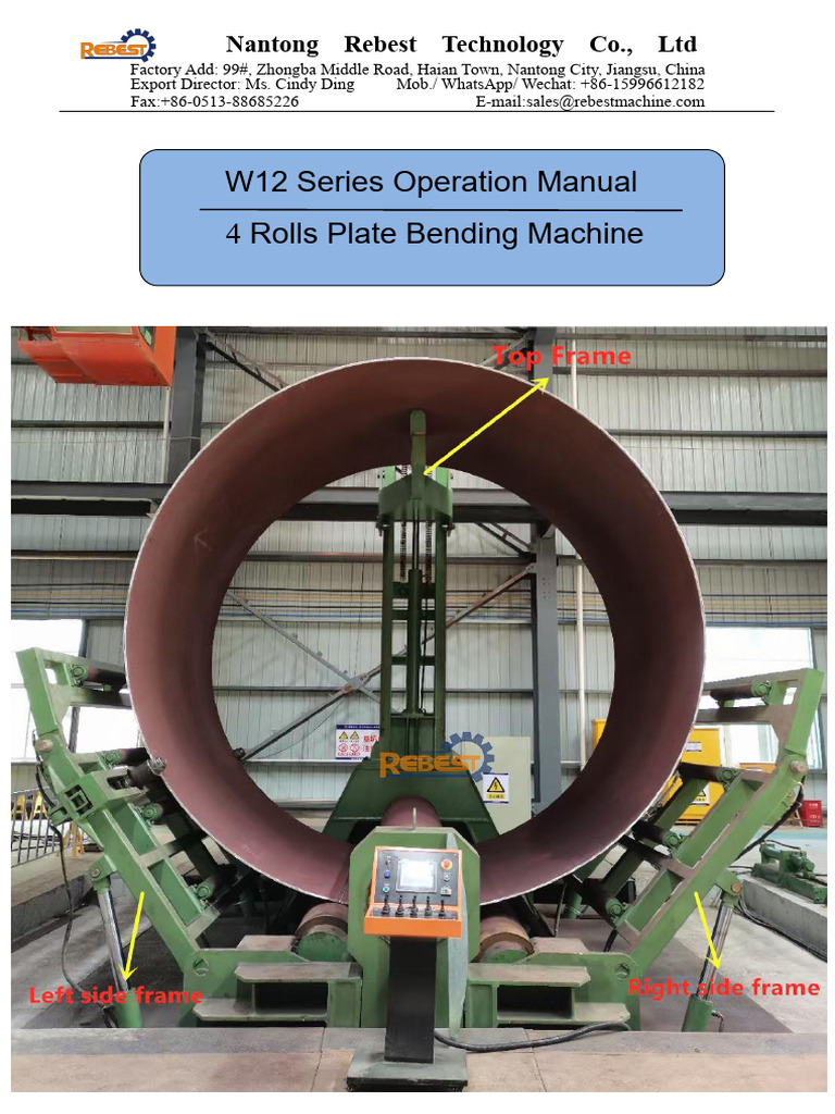 4-Roller Machine Operation - Manual | PDF | Sheet Metal | Switch