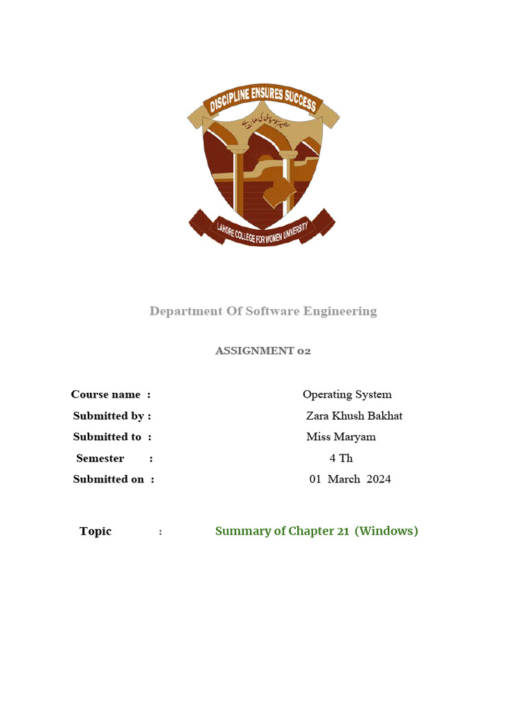 Oprating System Assignment 2 | PDF | Microsoft Windows | Thread (Computing)