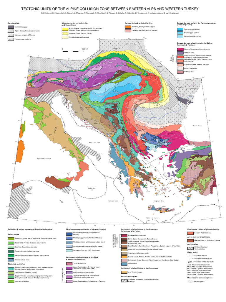 Tectonic Map Schmid Et Al 2020 | PDF | Alps | Geology