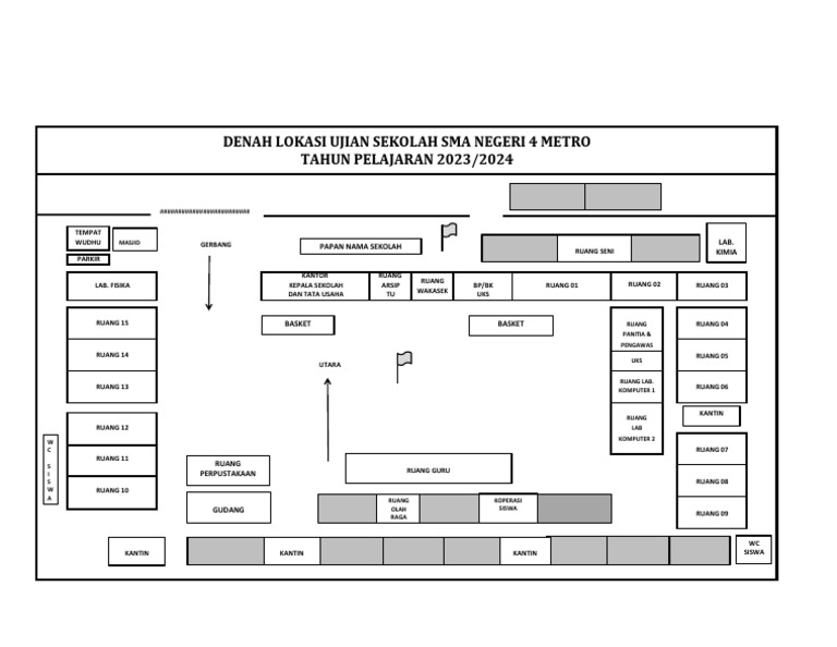 Denah Lokasi Us 2024 Sman 4 Metro | PDF