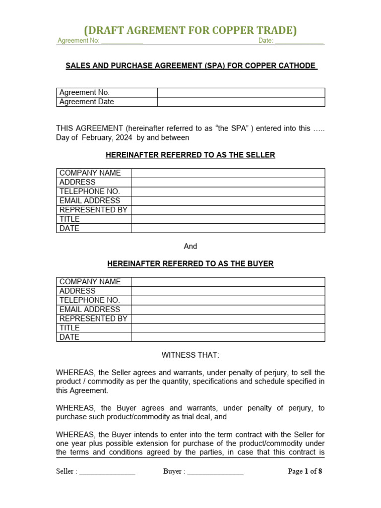 SPA Copper Cathode (Draft) | PDF