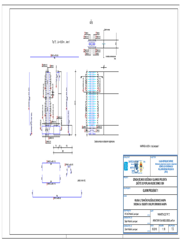 Prilog Br.1.5-Parapetni Zid - Armaturni Plan | PDF