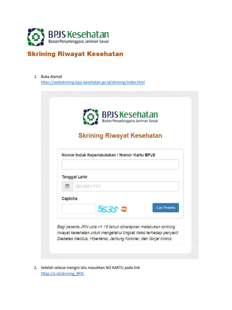 Petunjuk Skrining Kesehatan BPJS | PDF