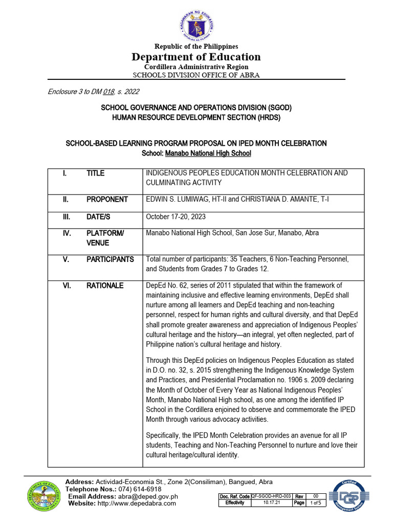 Activity Request - IPED | PDF | Learning