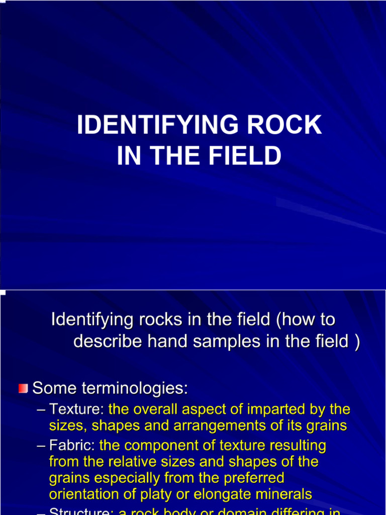 Identifying Rocks in Field 2019 | PDF