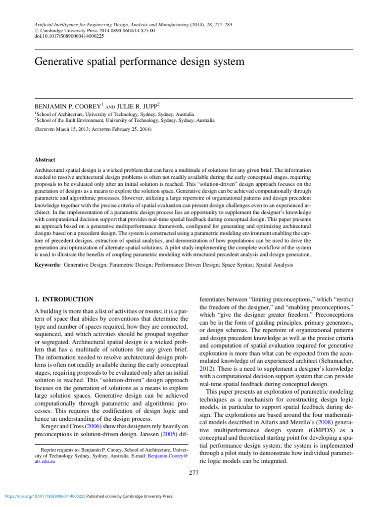 Generative Spatial Performance Design System | PDF | Mathematical Optimization | System