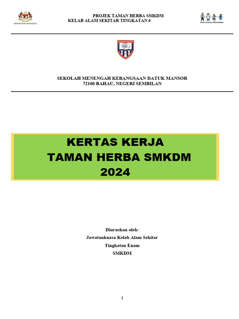 Kertas Kerja Taman Herba | PDF