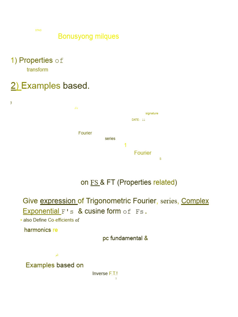 Signal System IMP | PDF | Fourier Transform | Laplace Transform