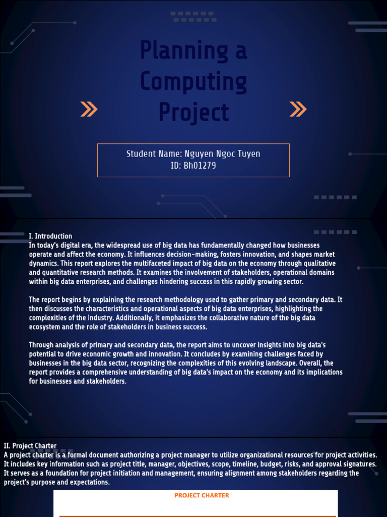 1st ASM1 Planning A Computing Project NguyenNgocTuyen BH01279 Slide | PDF | Methodology | Big Data