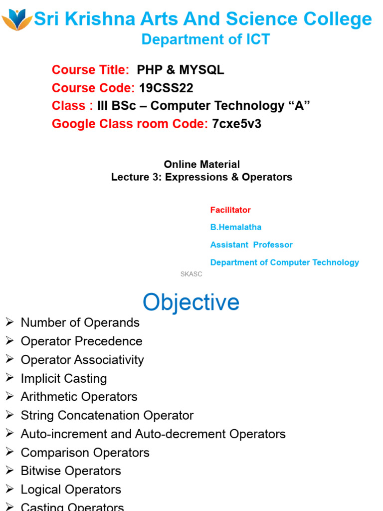Lecture 3 Expressions And Operators Pdf Boolean Data Type Data Type 5179