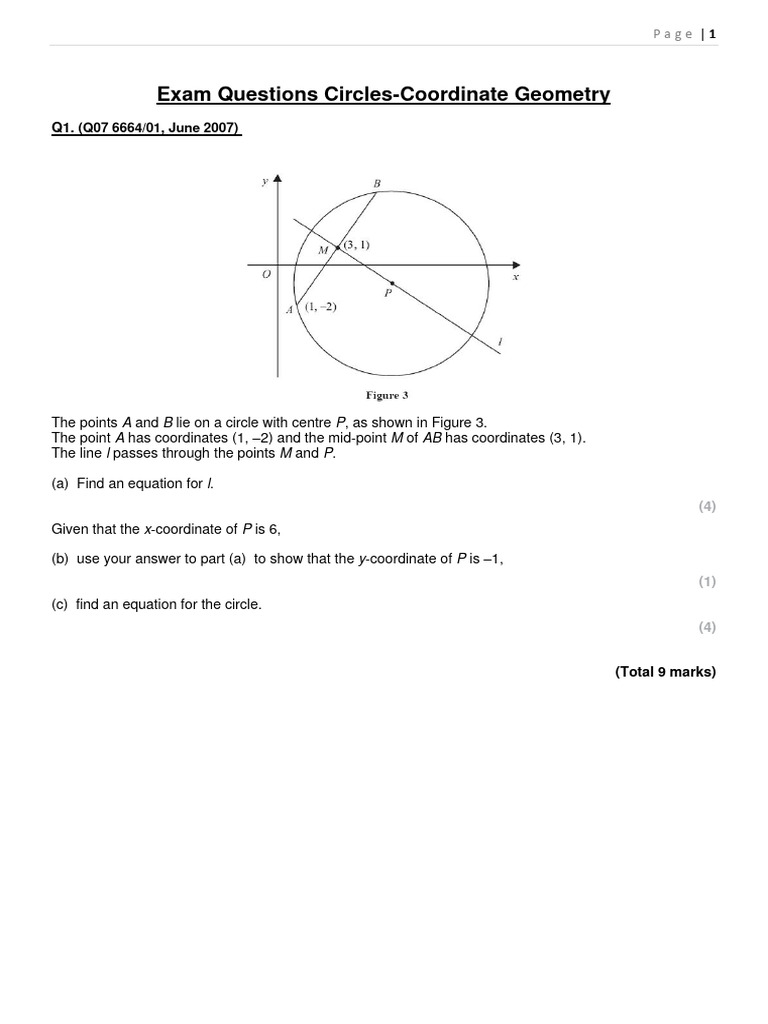 Exam Questions Circles | PDF | Circle | Angle