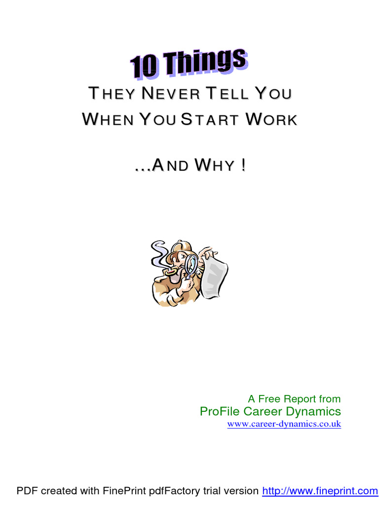 10 Things They Never Tell You When You Start Work and Why | Download ...