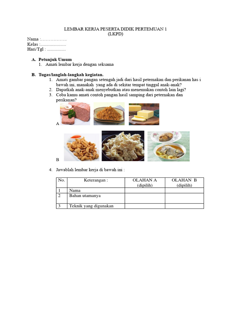 Lembar Kerja Peserta Didik Pertemuan 1 | PDF