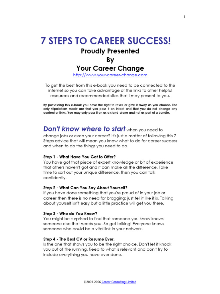 7 Steps to Career Success Guide | PDF