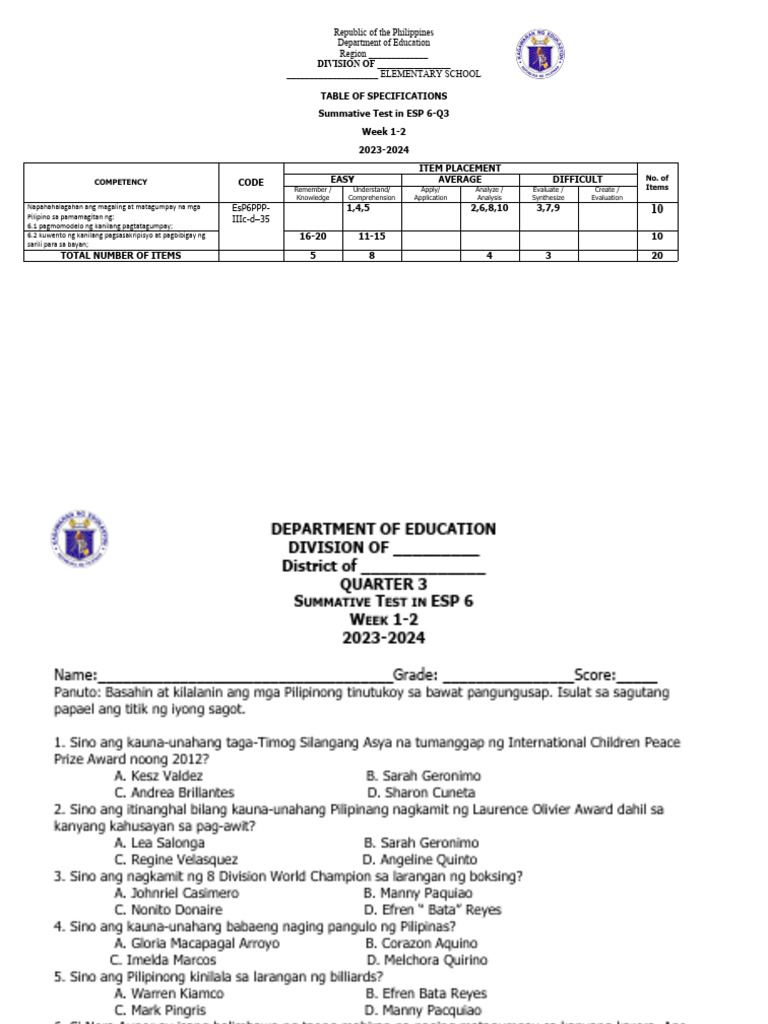 ST1 - Esp 6 - Q3 | PDF